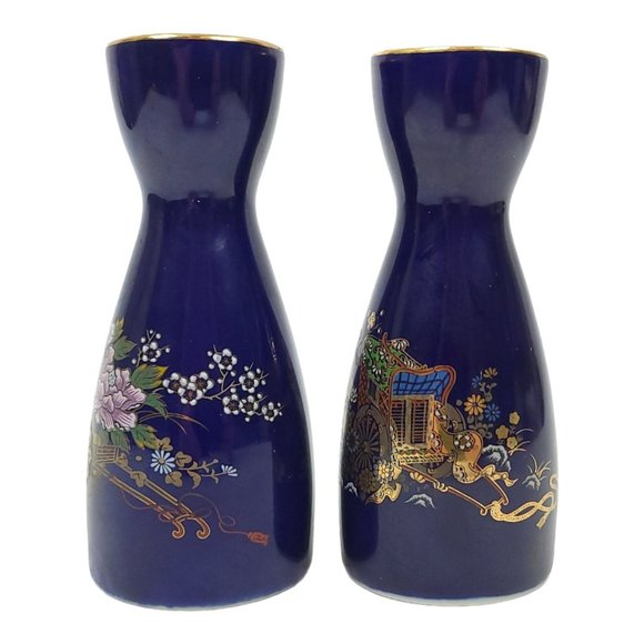 Unbranded | Dining | Vintage Japanese Cobalt Blue Sake Tea Bottles ...